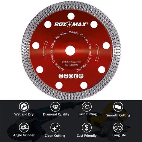 115mm 45 Angle Grinder Disc Thin Diamond Dry Cutting Disc Porcelain