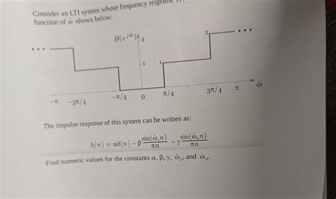 solved consider an lti system whose frequency respo function