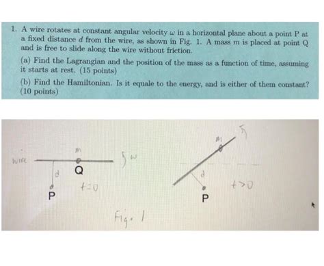 solved 1 a wire rotates at constant angular velocity w in a
