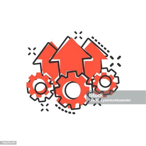 Komik Tarzda Operasyon Proje Simgesi Beyaz Izole Arka Planda Vites Süreci Vektör Karikatür