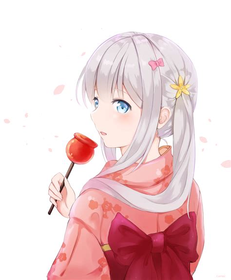 Safebooru 1girl Blue Eyes Bow Eromanga Sensei Eyebrows Visible