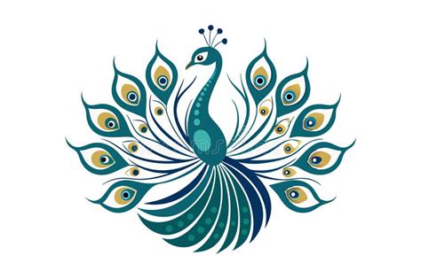 Colorful Decorative Peacock Illustration With Detailed Feathers On