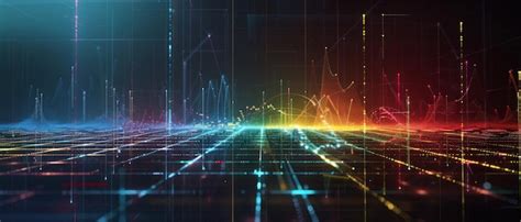 dynamic data visualization with colorful waveforms and gridlines