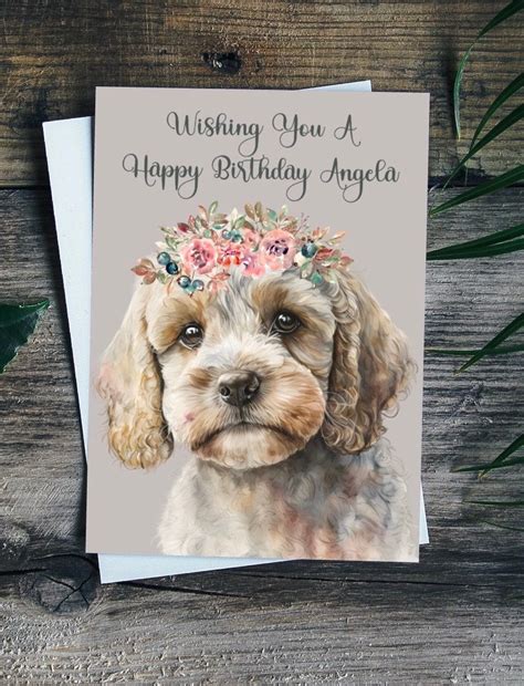 Personalised Birthday Card Cockapoo Dog Greetings Card For Dog Mum
