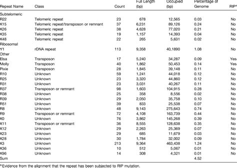 Features Of Repetitive Element Classes Found In The Nuclear Genome