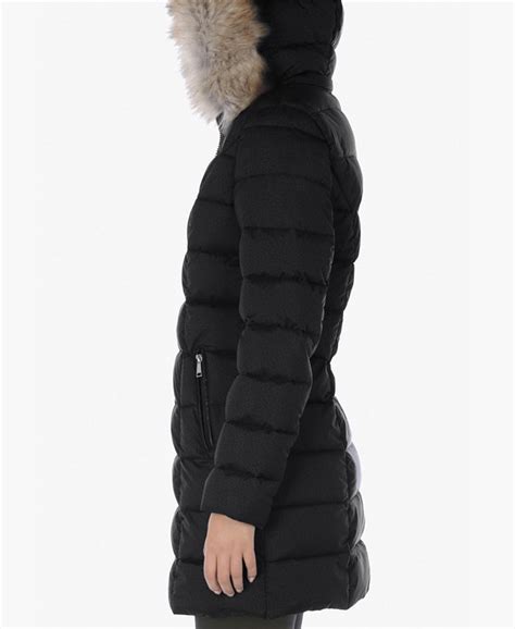 Laundry By Shelli Segal Womens Faux Fur Trim Hooded Puffer Coat