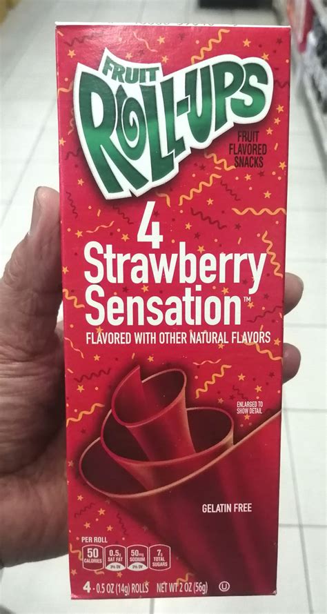 Fruit Roll Ups Strawberry Sensation 4 Rolls X 14g Fruit Flavored