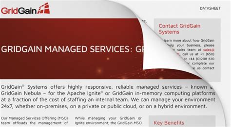 Gridgain Datasheets