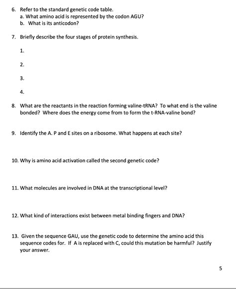 Refer To The Standard Genetic Code Table A What Amino Acid Is