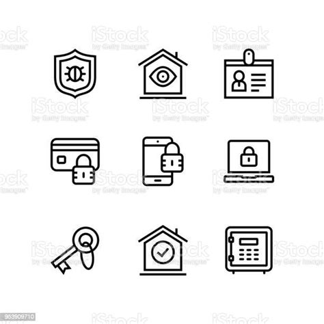 Ikon Vektor Sederhana Keamanan Dan Perlindungan Untuk Paket Desain Web