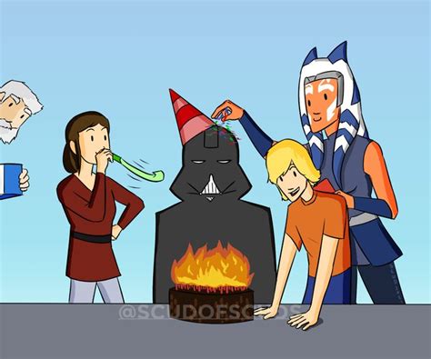Some Cartoon Characters Are Standing Around A Fire