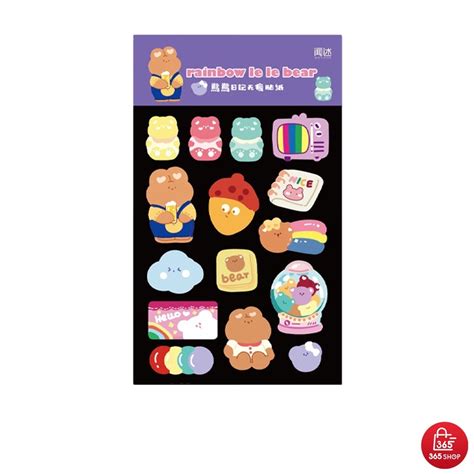 สติกเกอร์การ์ตูนน่ารัก สำหรับติดเคส ติดสมุด จำนวน 1 แผ่น 365shop