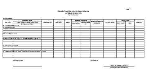 Free Payroll Template Excel