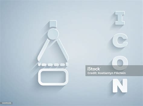 회색 배경에 격리 된 그리기 나침반 아이콘을 잘라 나침반 기호입니다 드로잉 및 교육 도구 기하학적 계측기 종이 아트 스타일 벡터 3차원 형태에 대한 스톡 벡터 아트 및 기타