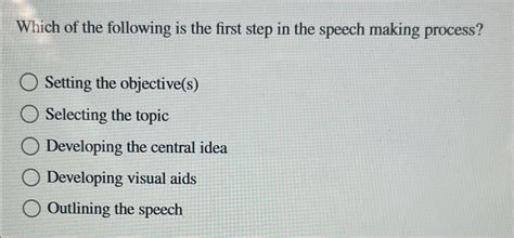 Solved Which Of The Following Is The First Step In The Chegg
