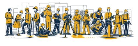 Premium AI Image Construction Workers Set Repair Service Employees
