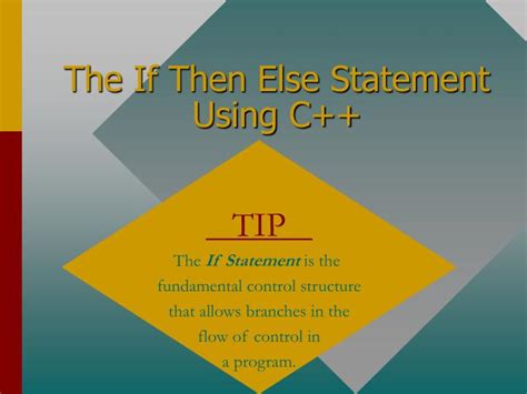 ppt the if then else statement using c powerpoint presentation