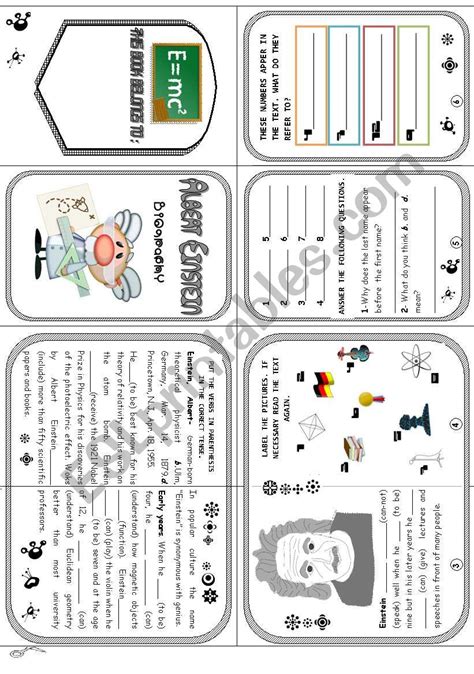 Albert Einstein Esl Worksheet By Xochitsin