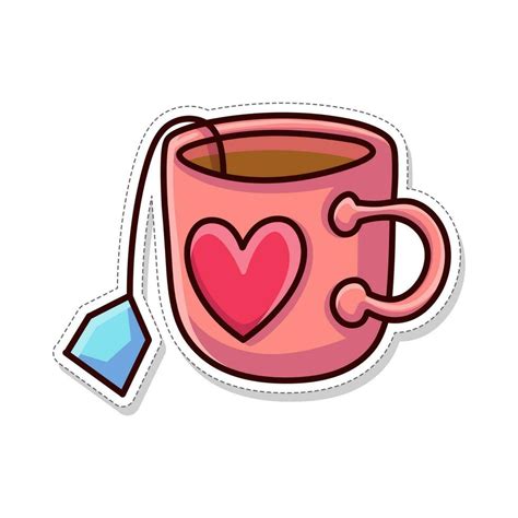 Free Vector Sticker Illustration Muk Drinking Love Tea 36418842