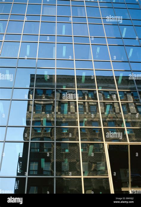 Facade Reflection Building Construction Old New Glass Facade Stock