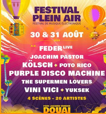 Festival Plein Air festival électro de Douai programmation et billetterie
