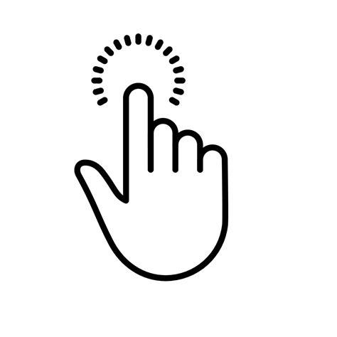 The Gesture Of Computer Mouse Pointer Finger Black Line Icon Cursor