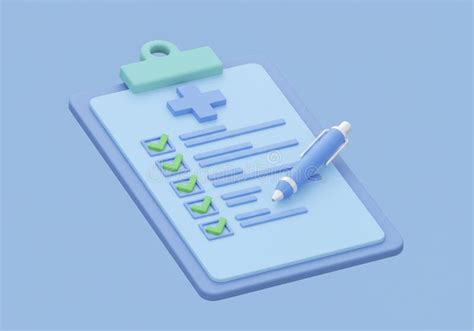 Completing Checklist With Pen On Clipboard Medical Illustration Stock Illustration