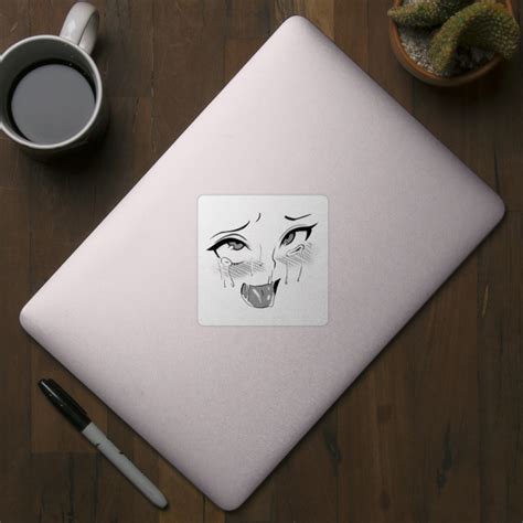 Ahegao Funny 3 Manga Girl Sticker Teepublic
