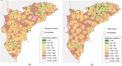 Distance Maps To A Educational Centers Preschool And Primary Download Scientific Diagram