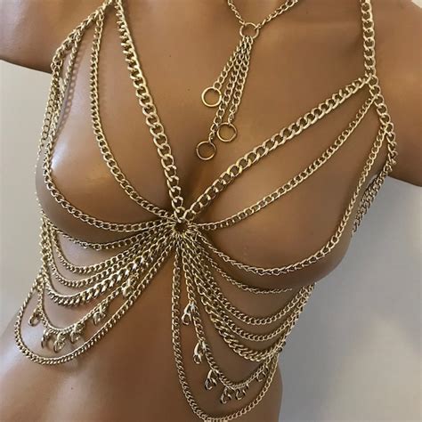Body Chain Bralette Etsy