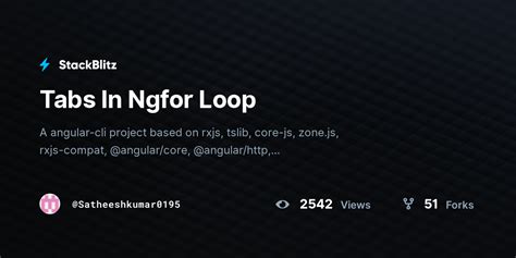 Tabs In Ngfor Loop Stackblitz