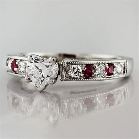 Milgrain and Pavé Ruby Engagement Setting Adiamor
