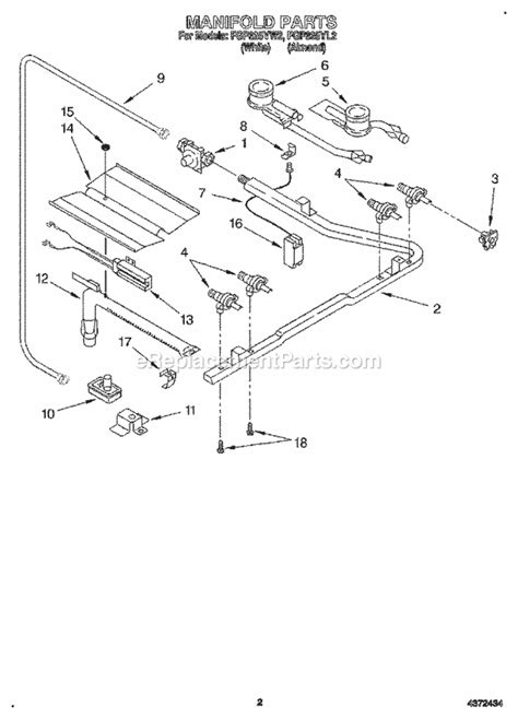 Roper FGP325YW2 Freestanding Gas 30 Gas Freestanding Range OEM
