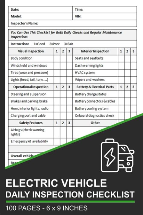 Electric Vehicle Daily Inspection Checklist Electric Vehicle