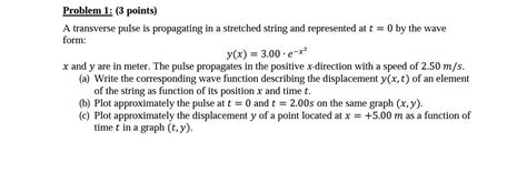 Solved A Transverse Pulse Is Propagating In A Stretched Chegg Com