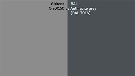 Sikkens On0050 Vs Ral Anthracite Grey Ral 7016 Side By Side Comparison