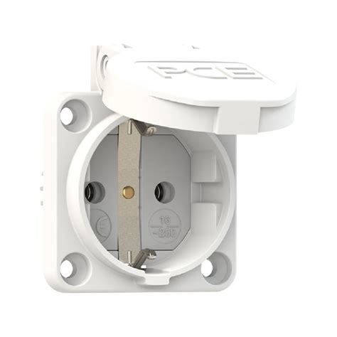 Розетка PCE встр 16а/220v/2p+e/ip54 50x50 подкл. сзади белая 105-0w ...