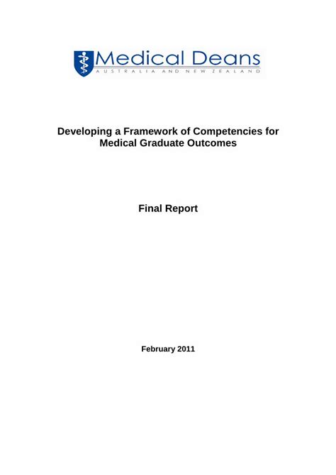 Pdf Developing A Framework Of Competencies For Medical