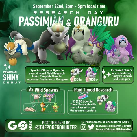 Passimian And Oranguru Research Day Pokémon Go Hub