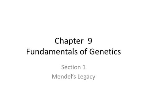 Ppt Chapter 9 Fundamentals Of Genetics Powerpoint Presentation Free