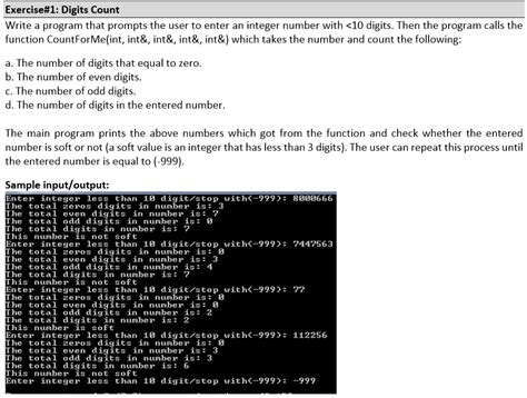 Solved Exercise1 Digits Count Write A Program That Prompts