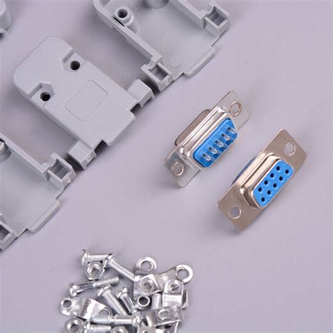 2set Rs232 Db9 Female Socket Plug Connector 9 Pin Copper Rs232 Adapter With G5 Ebay