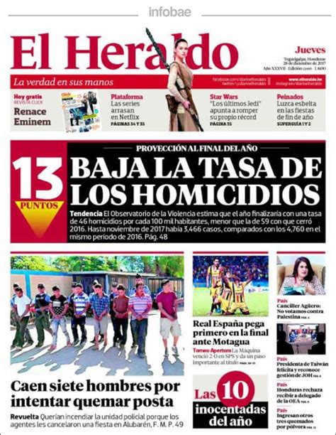 El Heraldo Honduras 28 De Diciembre De 2017 Infobae