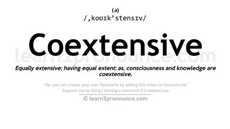 Pronunciation Of Coextensive Definition Of Coextensive Youtube
