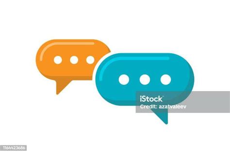 채팅 기호 아이콘입니다 온라인 고객 도우미 통신 두 겹치는 대화 음성 거품 기호입니다 벡터 플랫 일러스트레이션 개체 그룹에 대한 스톡 벡터 아트 및 기타 이미지 Istock