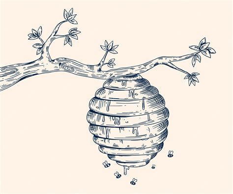 Illustration De Dessin De Ruche Dessiné à La Main Vecteur Gratuite
