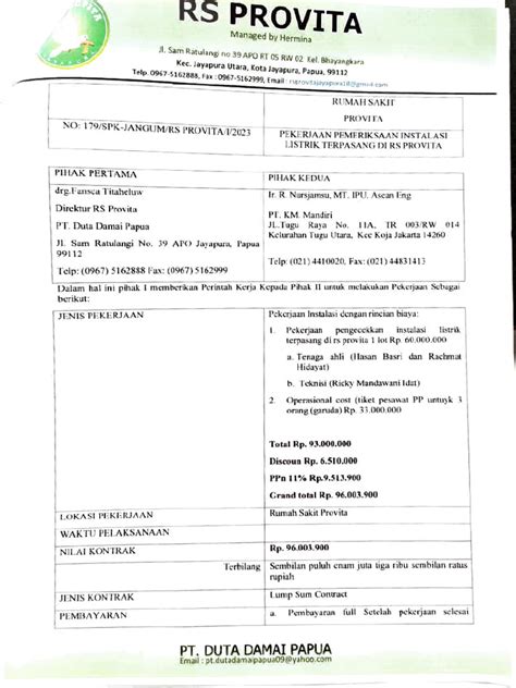 Spk Pemeriksaan Instalasi Listrik Pdf