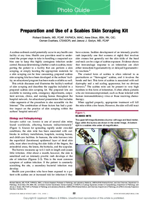 Pdf Preparation And Use Of A Scabies Skin Scraping Kit
