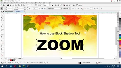block shadow text effect coreldraw 2019 youtube