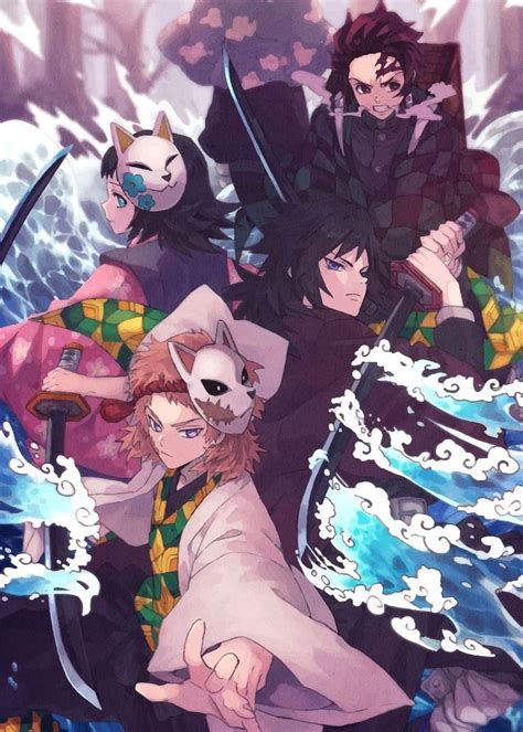 Demon Slayer Giyu Tanjiro Sabito Makomo Daki Gyutaro Anime Slayer Demon